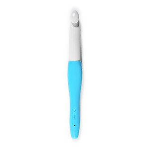 Clover Needlecraft Amour Crochet Hook: 15.00mm, 15 mm, Blue & White