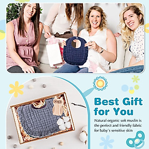 Frienda 10 Pcs Muslin Baby Bibs Cotton Bandana Drool Bib Baby Burp Cloths Drool Teething Bibs for Newborn Baby Girl Boy (Dark Color)