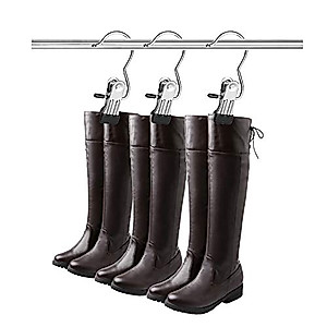 Tosnail 40 Pieces Boot Hanger Clips, Stainless Steel Laundry Hooks, Closet Hanging Clips, Space Saving for Jeans, Hats, Tall Boots, Towels - Black