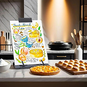 Black Metal Desktop Document Book Holder with 7 Adjustable Positions (Black)