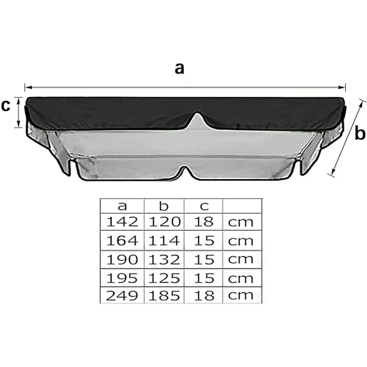 BTURYT Replacement Canopy for Swing Seat 2 ; 3 Seater Sizes, Garden Swing Canopy Replacement Waterproof, Outdoor Garden Chair Awning Cover