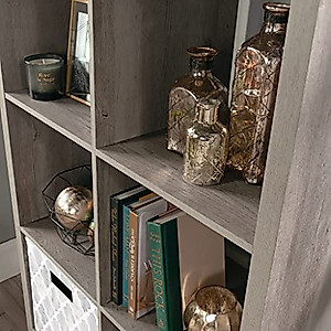 Sauder Miscellaneous Storage 8-Cube Organizer, L: 29.84" x W: 13.03" x H: 57.87", Mystic Oak