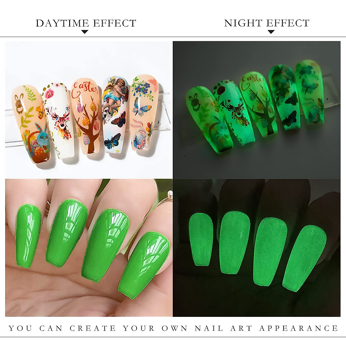 KYDA 15ml Glow In The Dark Nail Gel Top Coat, Luminous Nail Gel Top Coat for Nail Art, Transparent Universal Nail Gel Seal Top Coat, UV LED Nail Gel Polish, 0.52 fl oz