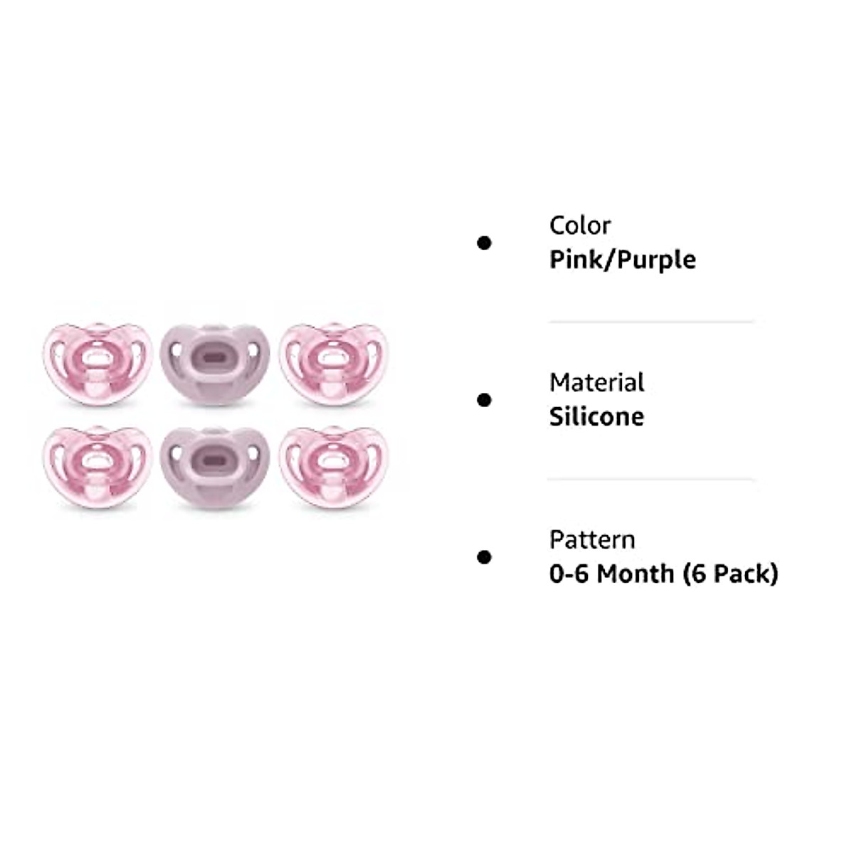 NUK Comfy Pacifiers, 0-6 Months, 6 Pack