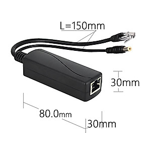 ANVISION Active 48V to 12V PoE Splitter Adapter, IEEE 802.3af Compliant 10/100Mbps, DC 12V Output