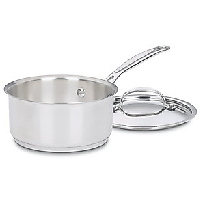 Cuisinart 1 Quart Saucepan w/Cover, Chef's Classic Stainless Steel Cookware Collection, 719-14