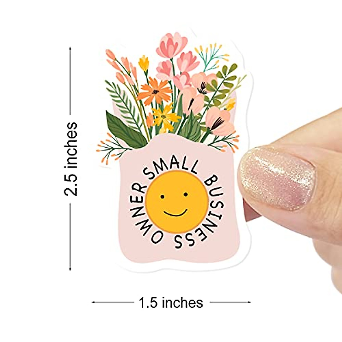 Wailozco Small Business Owner Flower Bag Stickers,Thank You Stickers,Handmade Stickers,Small Shop Stickers,Envelopes Stickers for Small Business, Online Retailers,Handmade Goods,500 Labels Per Roll