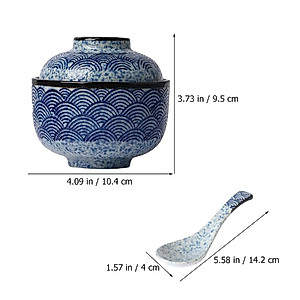 Kichvoe 1 Set Ceramic Stew Pot Steam Rice Bowl Instant Noodles Bowl Japanese Soup Bowl Japanese Miso Bowls Bowl Soup Pho Rice Ramen Household Cubilose Bowl Bibimbap Bowl Cheese Ceramics