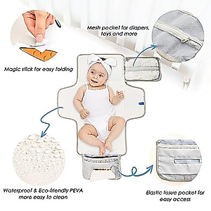 Bulletgxll Carrot Portable Diaper Changing Pad Waterproof Changing Pad with Baby Tissue Pocket and Magic Stick for Newborn Baby.