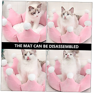 ABOOFAN Warm Pet Nest s Hort Hair House Pet Cat Bed Non-Slip Soft Fluffy Winter Pet Bed