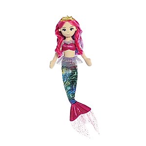 Aurora® Enchanting Sea Sparkles™ Rainbow Fuchsia™ Stuffed Doll - Imaginative Play - Magical Companions - 18 Inches