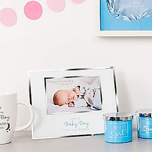 Pavilion Gift Company Love Boy to The Moon and Back 4x6 Newborn Baby Picture Frame, Blue
