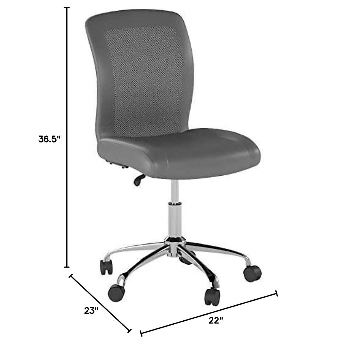 Serta Essentials Computer Chair, Productivity Gray Faux Leather and Mesh