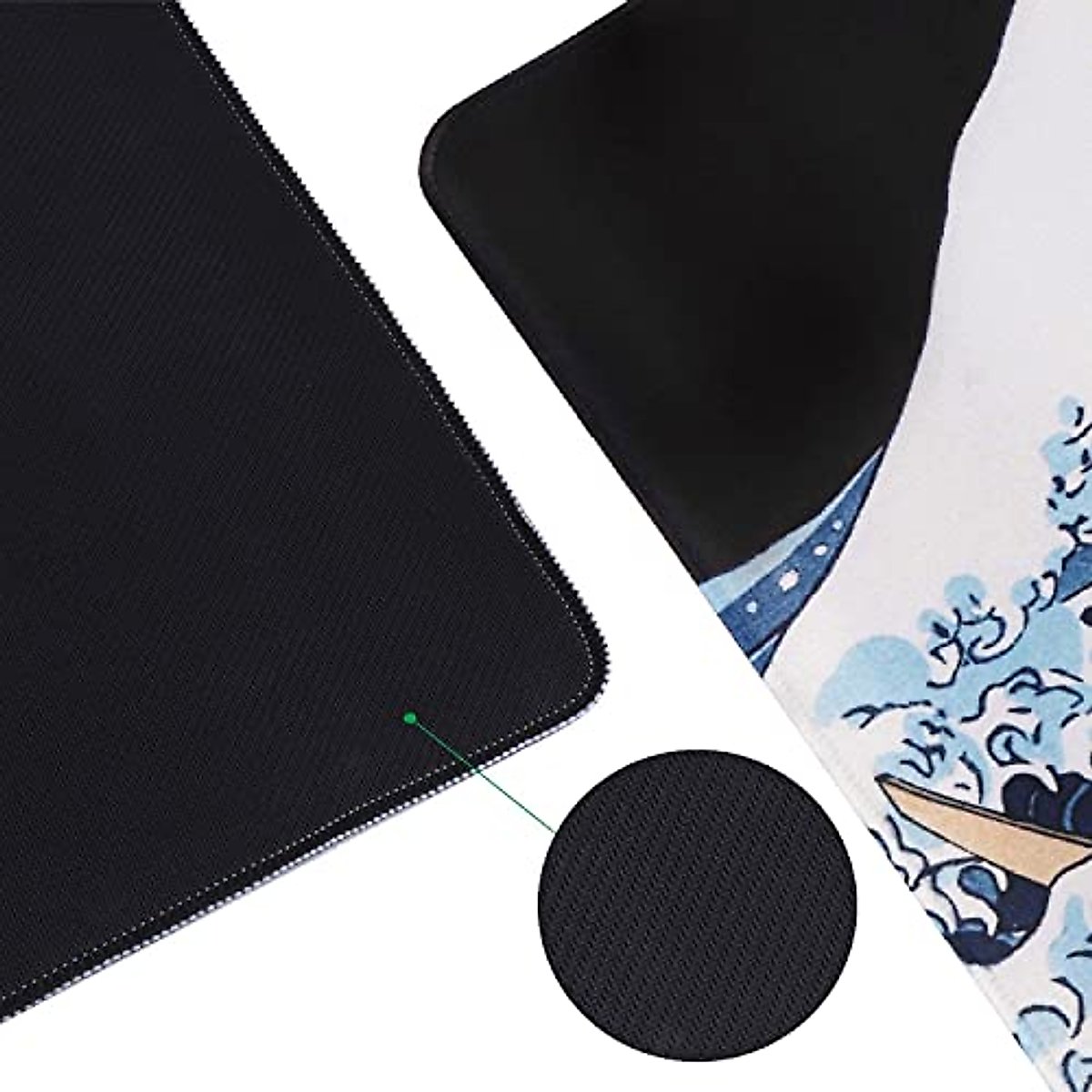 iLeadon Extended Gaming Mouse Pad - Non-Slip Water-Resistant Rubber Base Computer Keyboard Mouse Mat, 35.1 x 15.75-inch XX-Large, Ideal Partner for Work & Game, Sea Wave