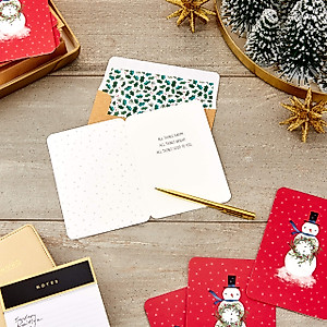 Hallmark Boxed Christmas Cards, Snowman (16 Cards and 17 Envelopes)