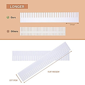 MaidMAX 15Pcs Drawer Dividers for Clothes Adjustable Drawer Organizer for Underwear Makeup Kitchen Utensils Tools 16” x 2.7” DIY Dresser Drawer Separators Organizers for Bedroom Kitchen Office