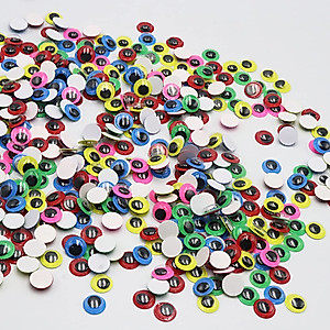 200 Pieces Multi Color Self Adhesive Wiggle Eyes Googly Eyes for DIY Craft (12mm)