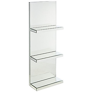 Howard Elliott Mirroed Mirrored Shelf with Three (3) Shelves, Metallic