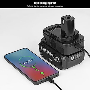 DM18RL Battery Adapter Compatible for Dewalt 20V & Milwaukee18V Lithium Battery Convert to Ryobi 18V P108 ABP1801 Battery, with USB Port