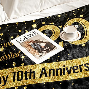 lpmisake 10 Year Anniversary Decorations Tin Gifts for 10th Anniversary Decorations 10 Year Anniversary Wedding Gifts for Couples Him Her Wife Husband Back in 2014 Custom Blanket