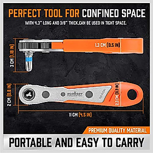 SEDY 21-Piece Mini Ratchet Driver Set, Orange, S2 Alloy Steel