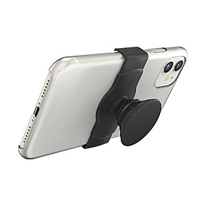 PopSockets Phone Grip Slide for Phones and Cases, Sliding Phone Grip with Expanding Kickstand, Square Edges - Black