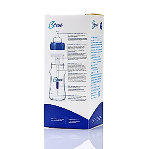 Bfree Borosilicate Super Glass BPA-Free Anti-Colic Baby Bottle (Borosilicate 8.8 fl.oz)