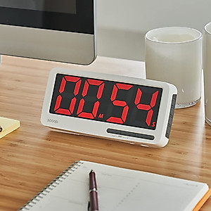 i-Scream LED Big Timer - Extra Large 7.3" Display Digital Timer with 3 Brightness Settings, 4 Alarms and 3 Volume Levels, Battery-Powered Magnetic Countdown Timer for Home, Cooking, Studying, Fitness