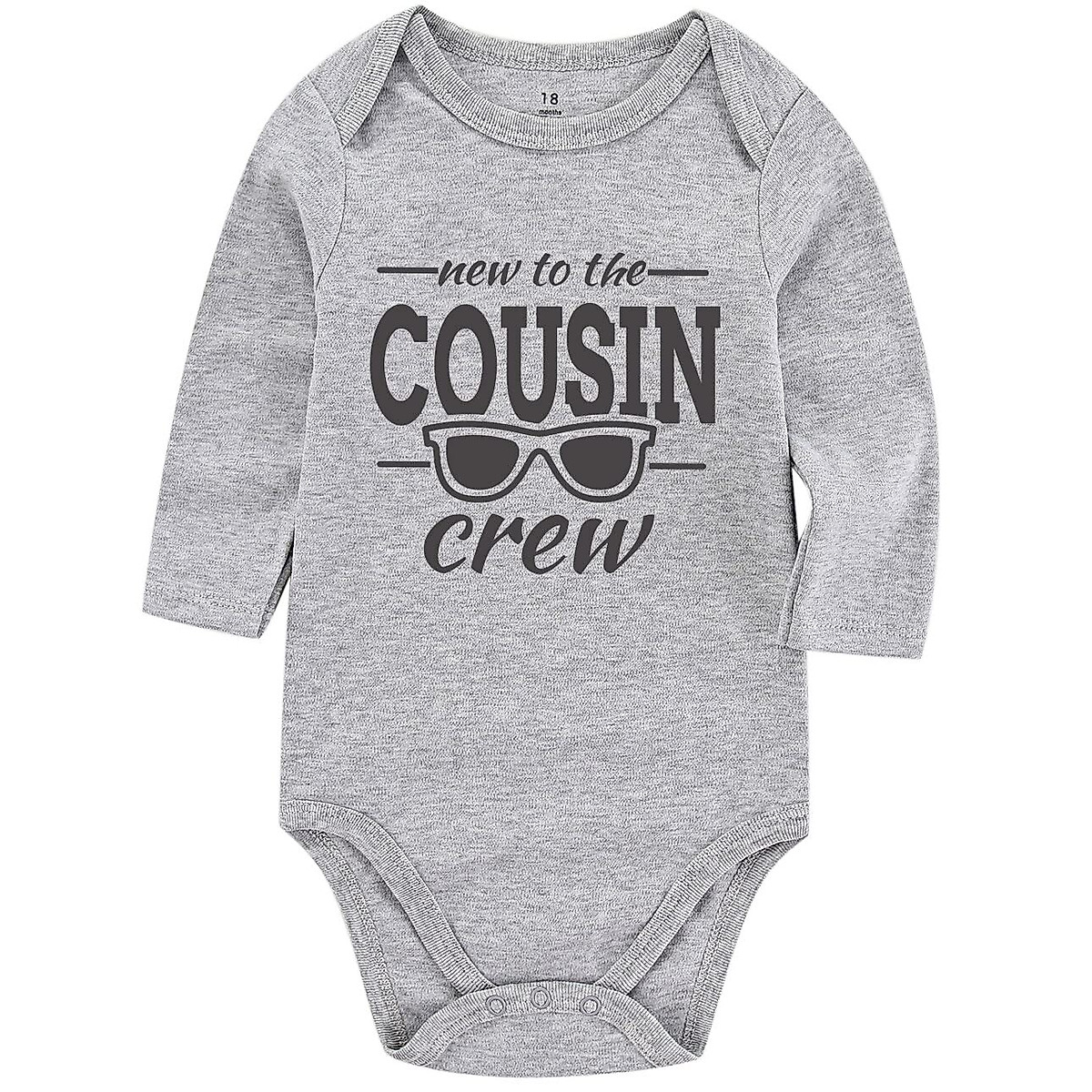 Acwssit New To The Cousin Crew Baby Boy Clothes Unisex Funny Baby Girl Baby Bodysuit 0-3 months graylong