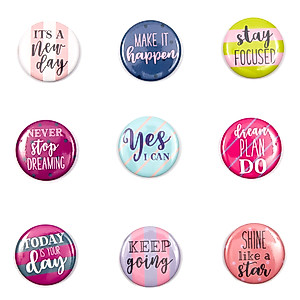 Paper Junkie 18 Pack Inspirational Quote Decorative Magnets for Fridge Refrigerator Locker