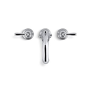 Bathroom Faucet by KOHLER, Bathroom Sink Faucet, Devonshire Collection, 2-Handle Widespread Faucet with Metal Drain, Polished Chrome, K-394-4-CP