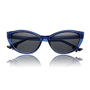 VIVIENFANG Retro Polarized Cat Eye Sunglasses for Women, Vintage Designer Navy Blue Cateye Women's Shades VF2219D