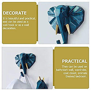 SEWACC Home Decor Cute Wall Hooks Cute Wall Hooks Wall Hooks Resin Animals Shaped Coat Hat Hook Chic Decorative Hook Resin Wall Hanging Hook Elephant Head Wall Decor Wall Storage Hook Office Decor