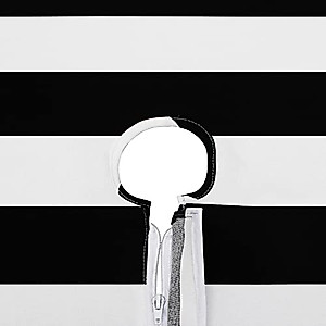 INFBLUE Tablecloth Waterproof Spillproof Polyester Fabric Table Cover with Zipper Umbrella Hole for Patio Garden (60" Round, Zippered, Black Stripe)