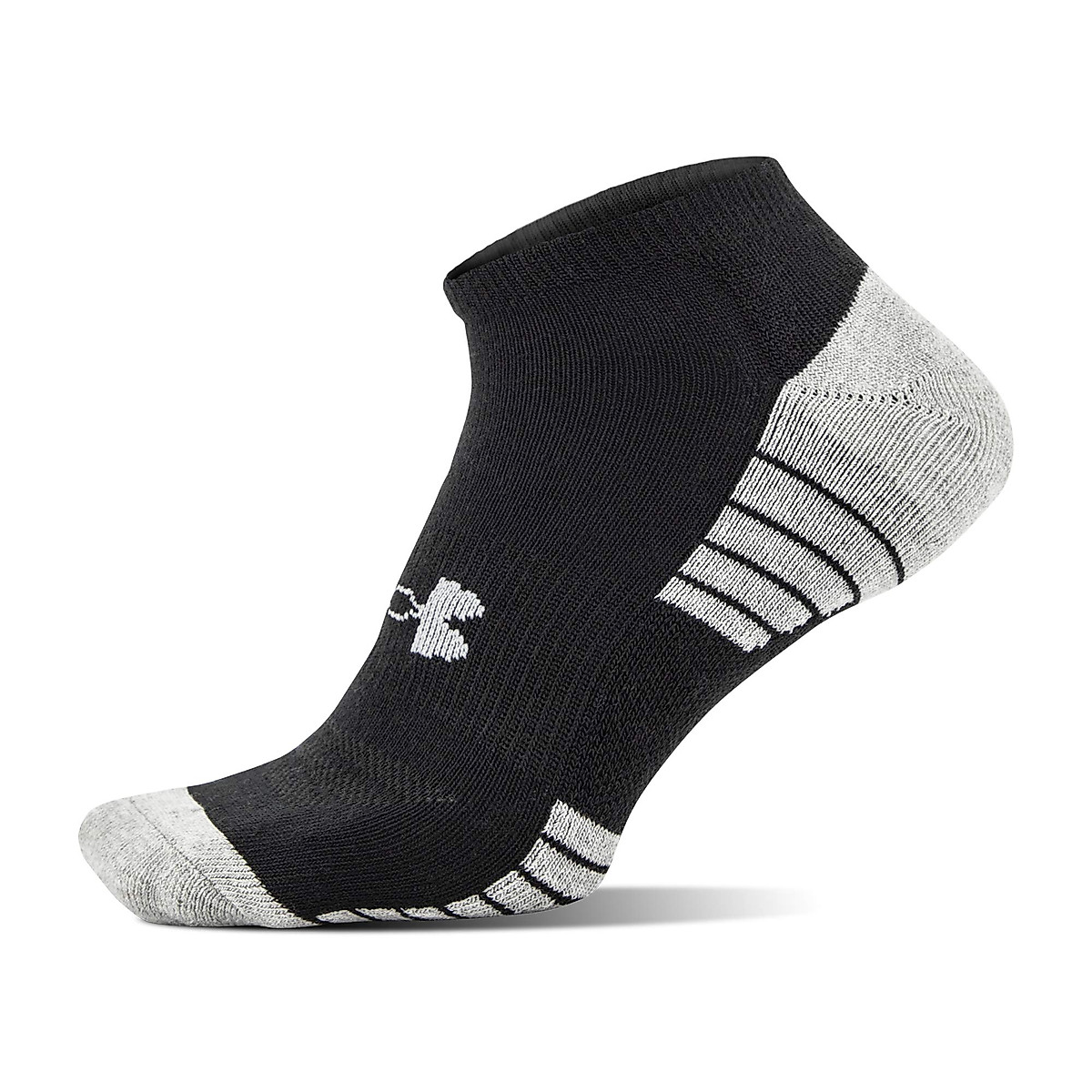 Under Armour Tech No Show Socks 2 Pairs, Black/White Assorted, Medium