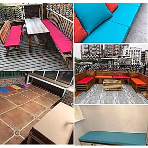 WanJing Outdoor Patio BenchSettee Cushion Slip Cover,Waterproof Garden Wicker Loveseat Furniture Pad,48 inch Fresco Bench Mat Swing Long Chair Pad Non-Skid Balcony Sofa Mat, Grey, 54x14