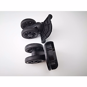 Zoofen Luggage Wheels Replacement Black Suitcase Wheels Replacement Suitcase Caster Wheels with 6 Screw Holes(Z-366)