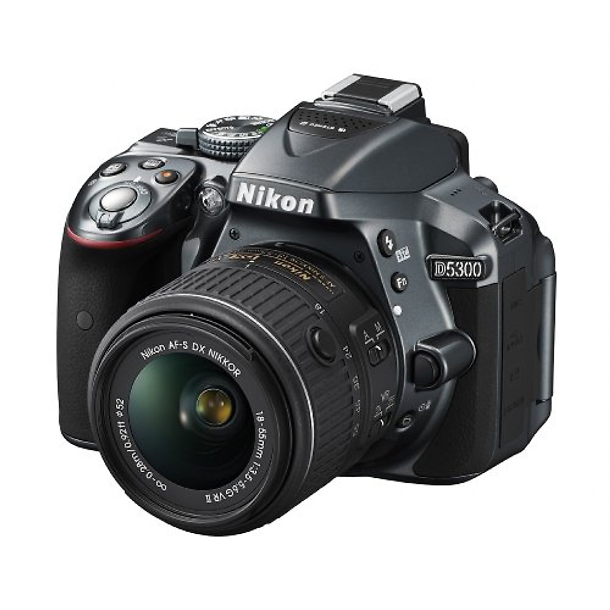 Nikon D5300 24.2 MP CMOS Digital SLR Camera with 18-55mm f/3.5-5.6G ED VR II AF-S DX NIKKOR Zoom Lens (Grey)