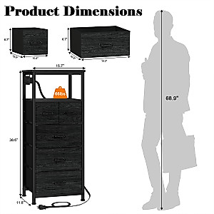 3 Drawer Dresser and LED Dresser with Charging Station