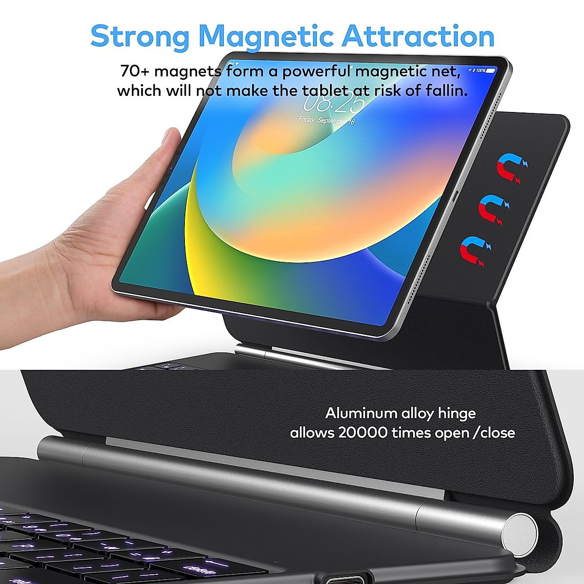 Keyboard Case for iPad Air 11-inch (M2) 2024 & iPad Pro 11 inch (1st/2nd/3rd/4th Generation) – Magic-Style Magnetic Keyboard Case with Multi-Touch Trackpad Compatible with 10.9” iPad Air 4th/5th Gen.