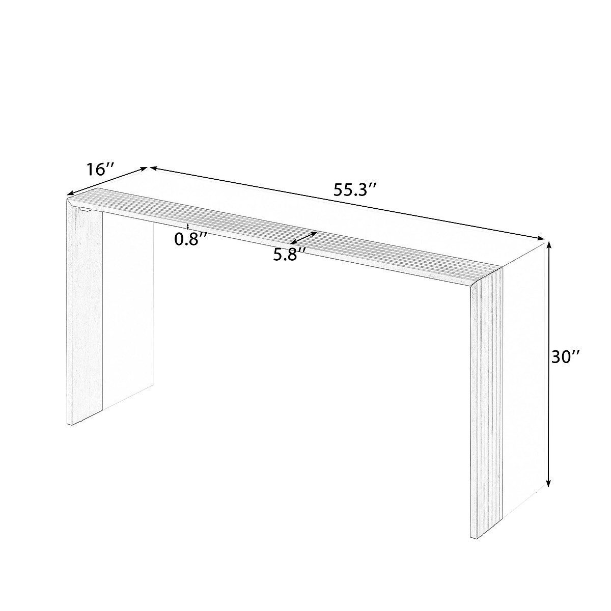 Color-Blocked Console Table, Modern Minimalist Style Sofa Table for Entrance, Hallwayand Living Room, White and Brown