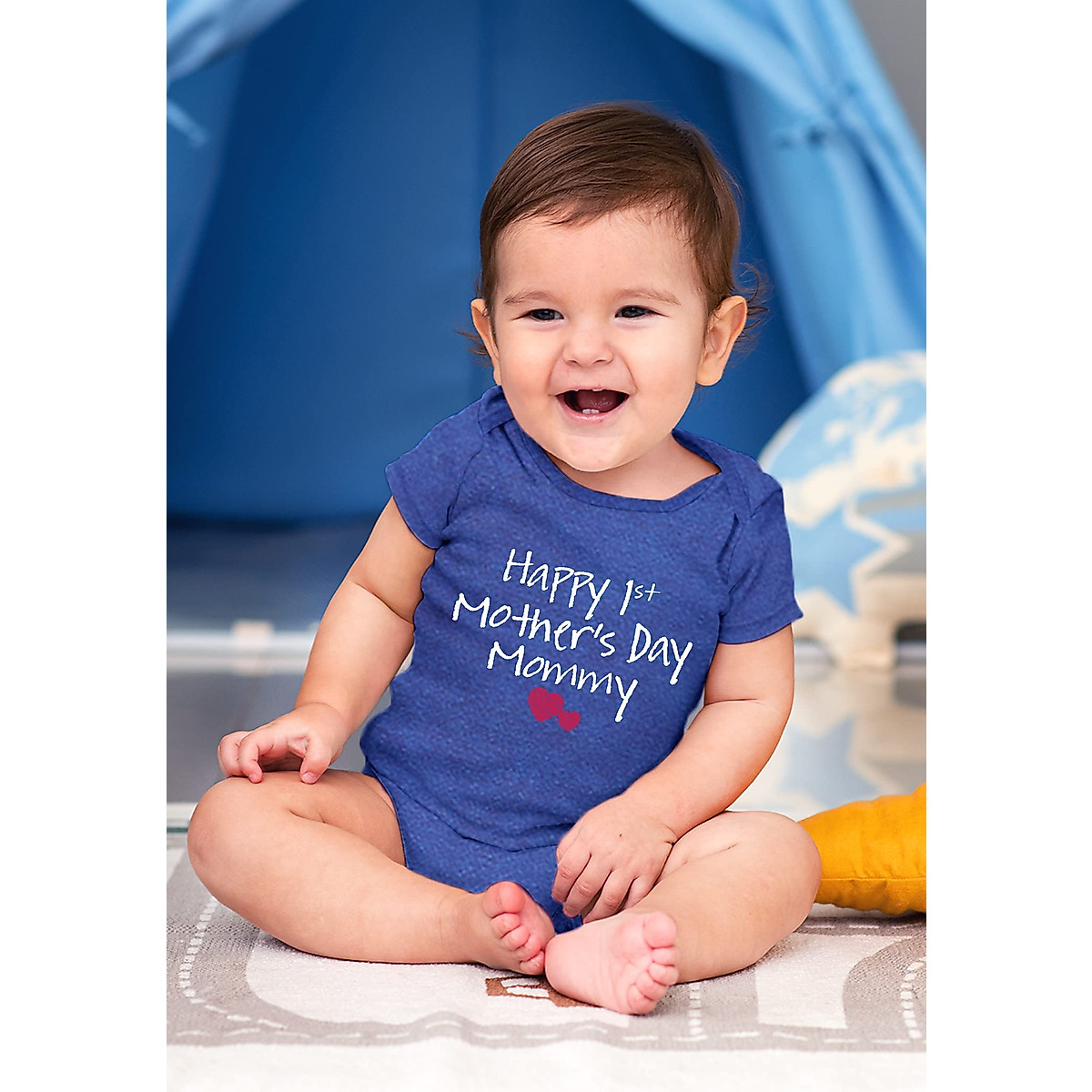 Comfiv first mothers day baby boy girl outfit happy 1st mother's day mommy bodysuit gifts (Purple, 0-3 Months)