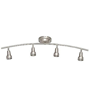 Hampton Bay Kelso 3 ft. 4-Light Satin Nickel LED Fixed Rail with 300/Lumen Heads 108701