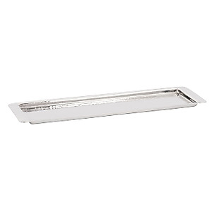 Elegance Stainless Steel Hammered Rectangular Tray, Medium 17.75 by 5.5-Inch, Silver