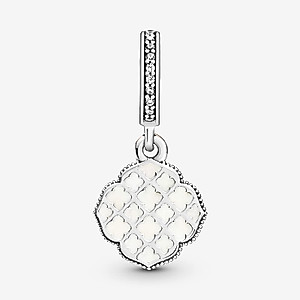 EZ Tuxedo Two-tone Rose Dangle Charms 14K Rose Gold Plated Pendant with Cubic Zirconia for Bracelets