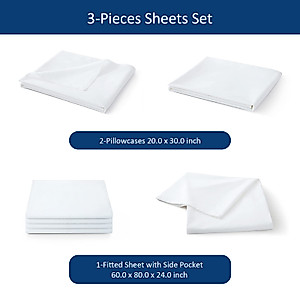 Moonsea Queen Extra Deep Pocket Mattress Pad and Sheet Set, Microfiber, 16 to 24 Inch Mattress, Includes 2 Pack Pillowcases