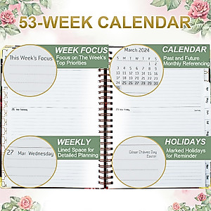 Planner 2024-2024 Planner Weekly and Monthly from Jan.2024 - Dec.2024 Week to View, Day Calendar Planner School Agenda Planner 8" x 10" for Work Office Student