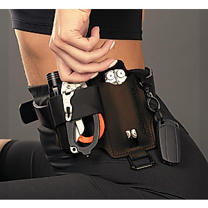 EDC Multitool Sheath for Belt - Compact Knife and Flashlight Holster for Daily use - Leatherman Sheath for Men - Handmade Leather EDC Tool Organizer - Belt Pouch for Work - CatchandCraft