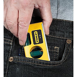 Stanley 0-42-130 Pocket Level magnetic horizontal/vertical, Yellow