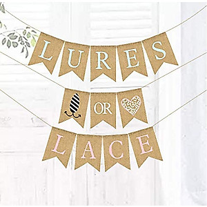 Baby Shower Banner Lures OR LACE Banner Burlap Banner for Baby Shower Party Garland Photo Booth Props Decoration Favor